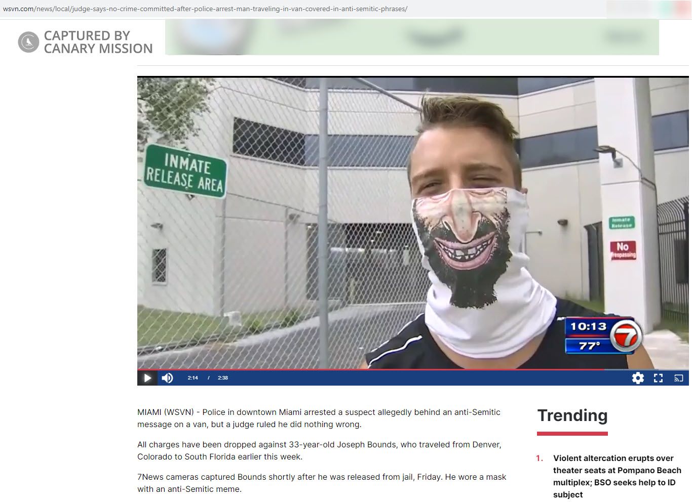 Joseph Bounds - Canary Mission