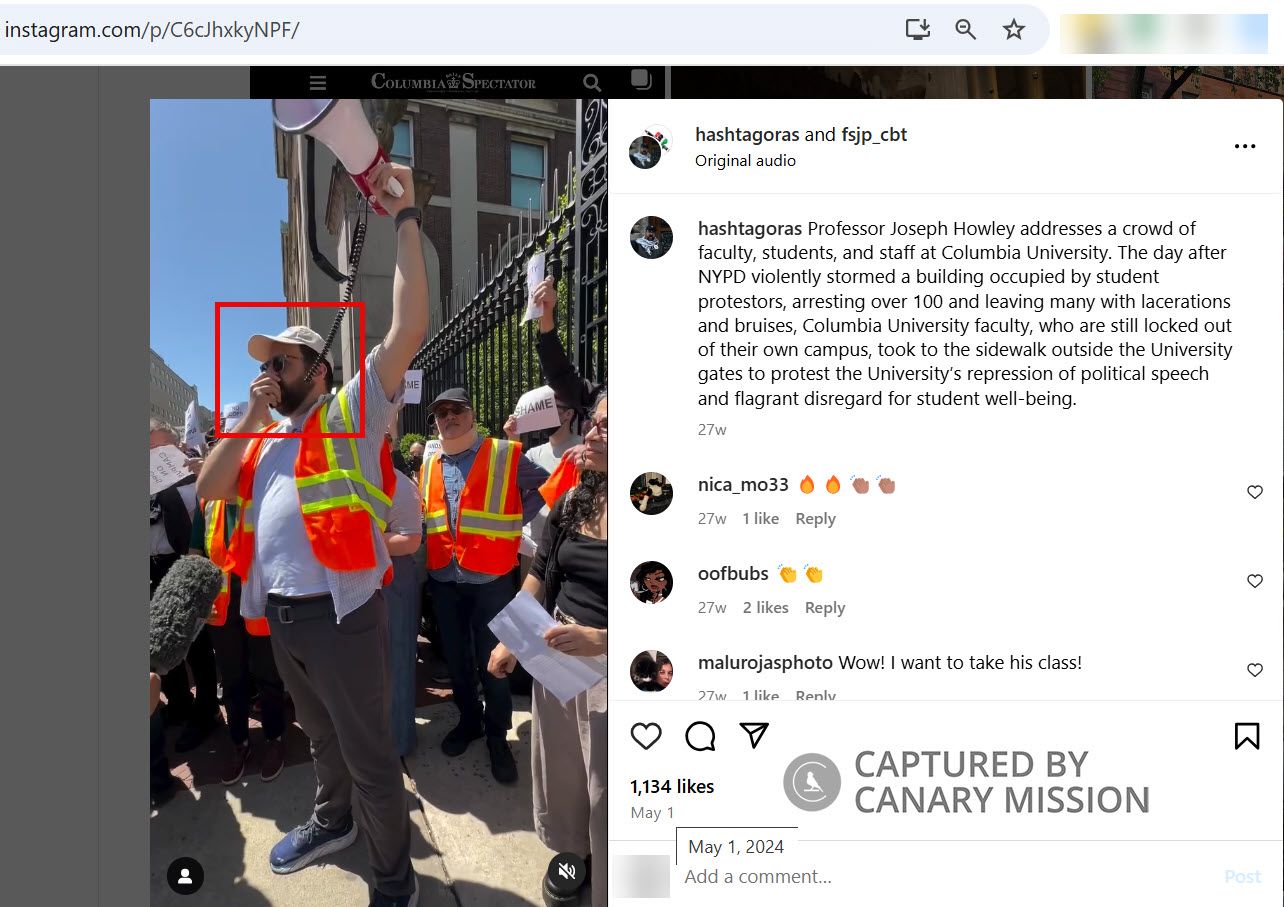 Joseph Howley - Canary Mission