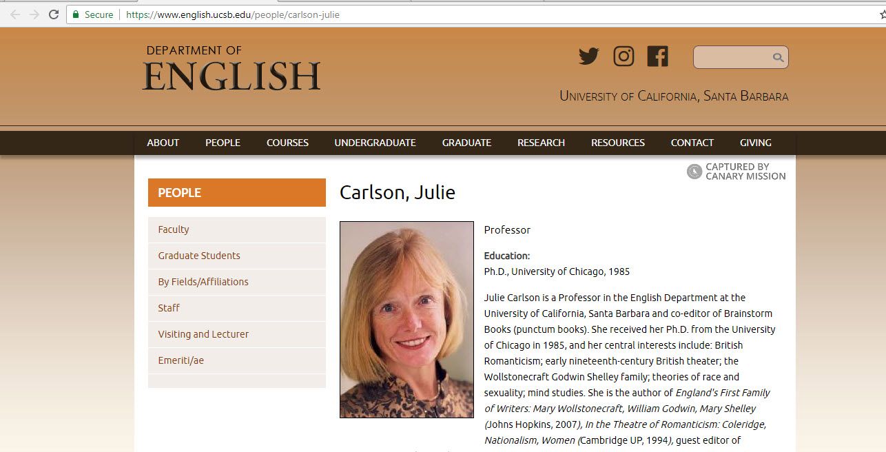 Julie Carlson - Canary Mission