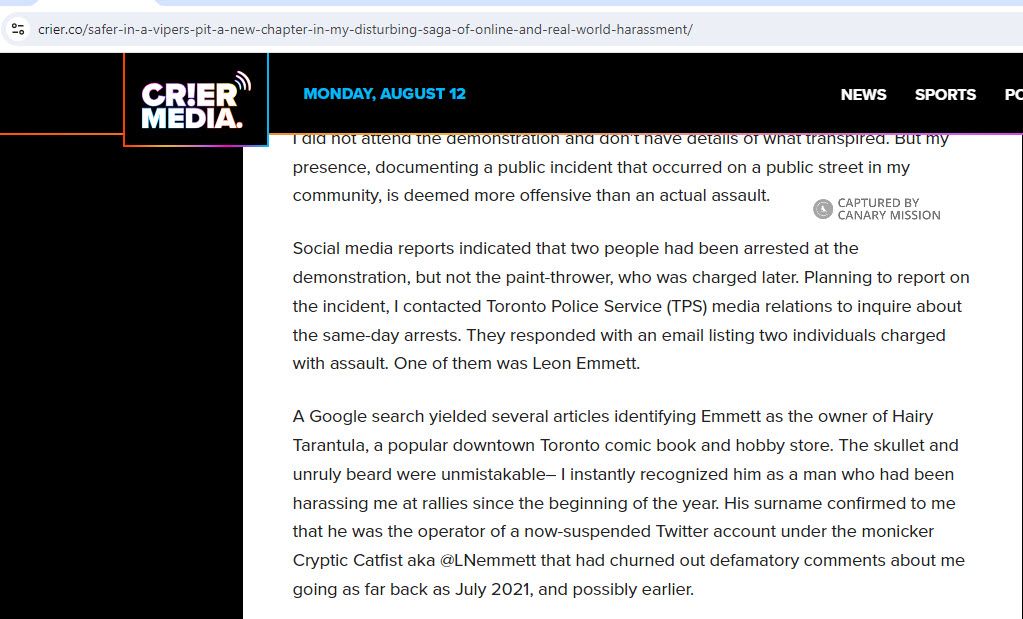 Leon Emmett - Canary Mission