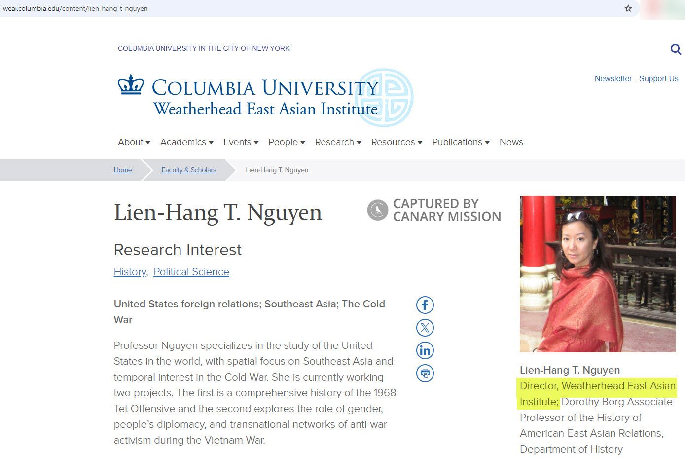 Lien-Hang Nguyen - Canary Mission