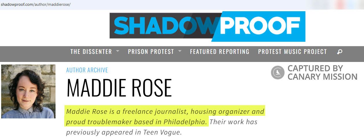 Maddie Rose - Canary Mission