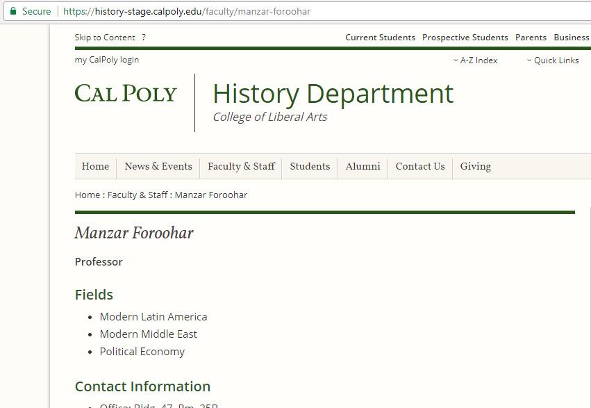 Manzar Foroohar - Canary Mission