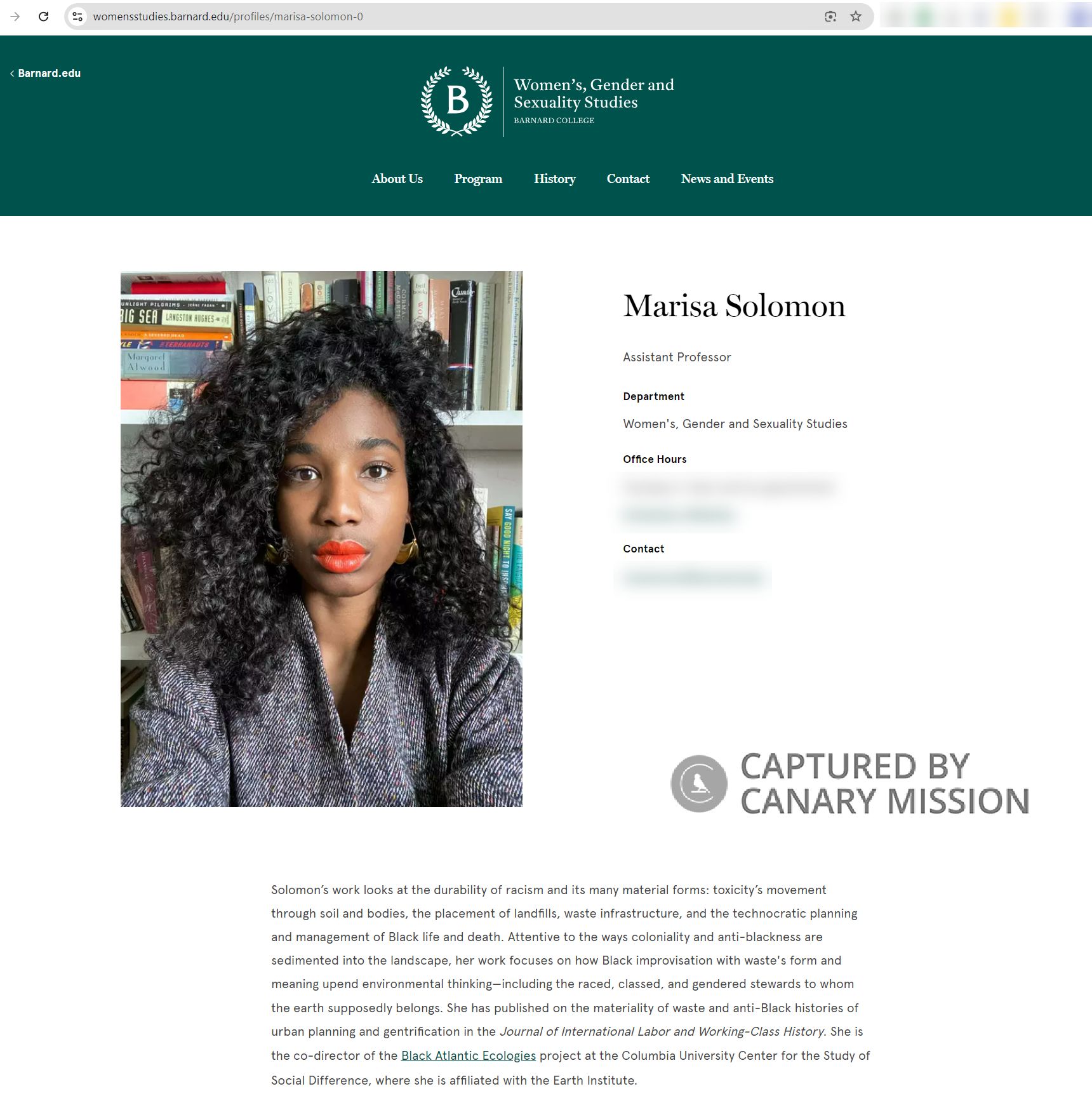 Marisa Solomon - Canary Mission