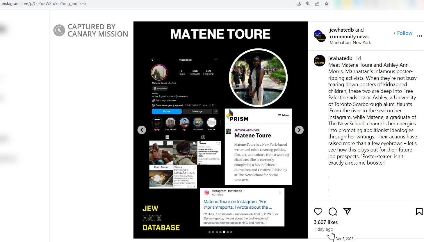 Matene Toure - Canary Mission