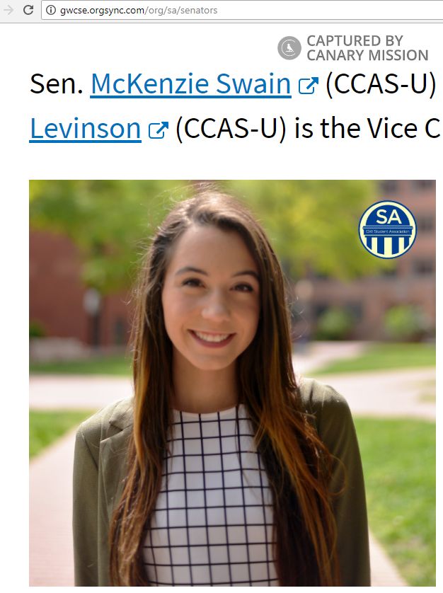 Mckenzie Swain - Canary Mission