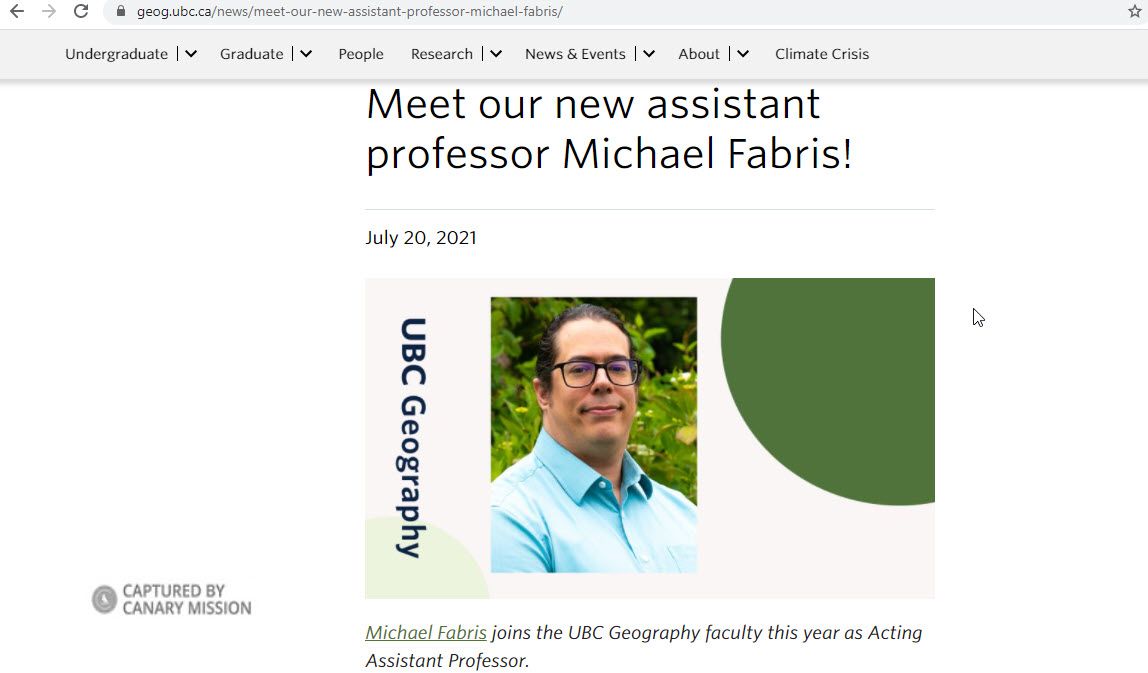 Michael Fabris - Canary Mission