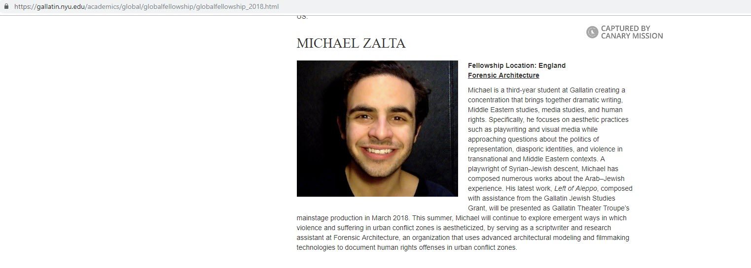 Michael Zalta - Canary Mission