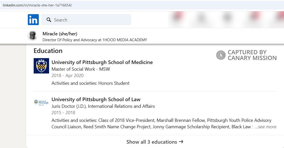 Miracle Jones - Canary Mission