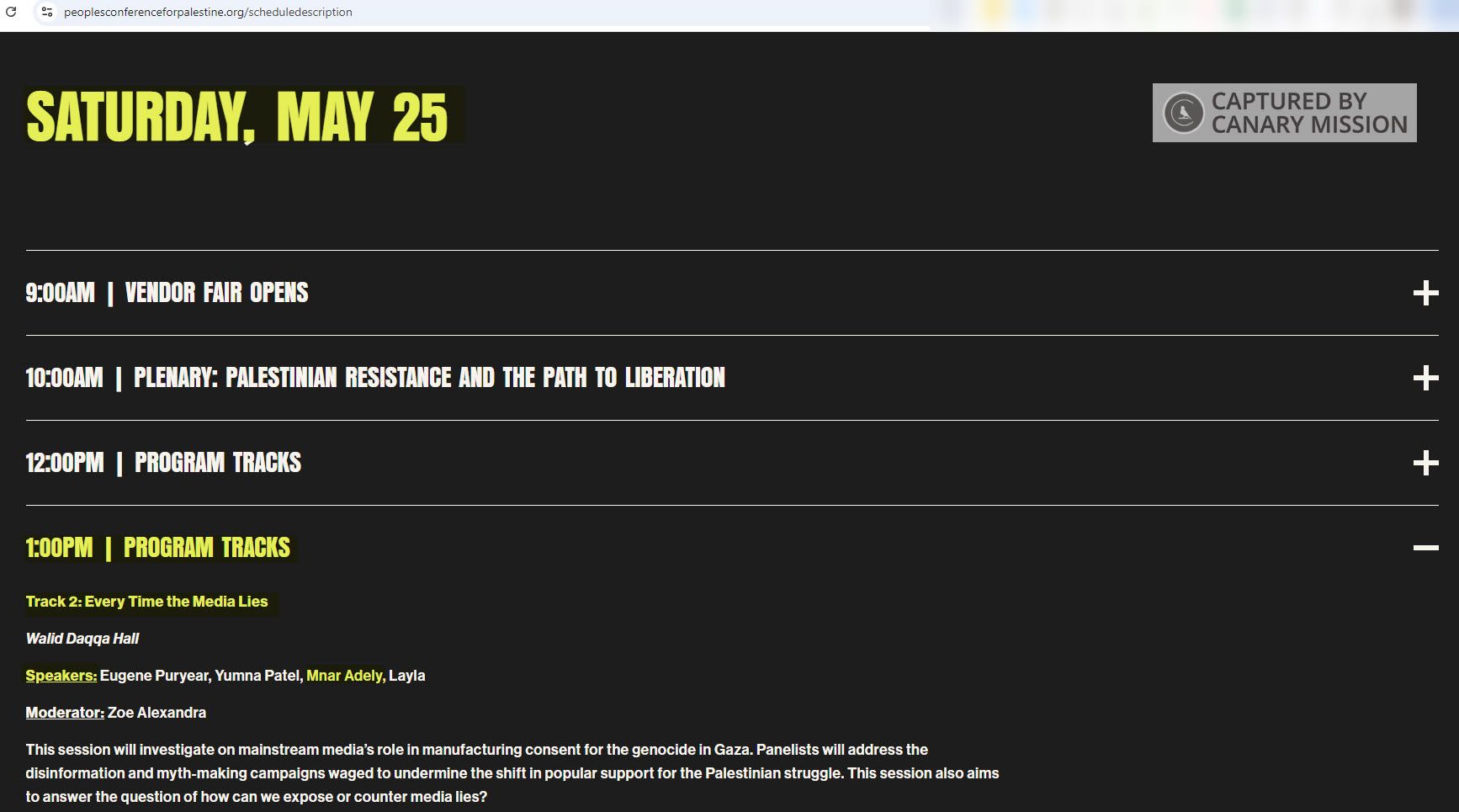 Mnar Adely - Canary Mission