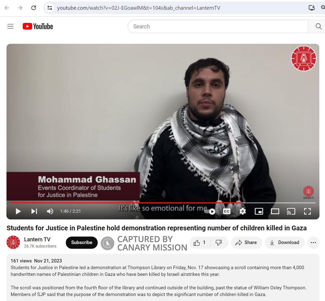 Mohammad Ghassan - Canary Mission