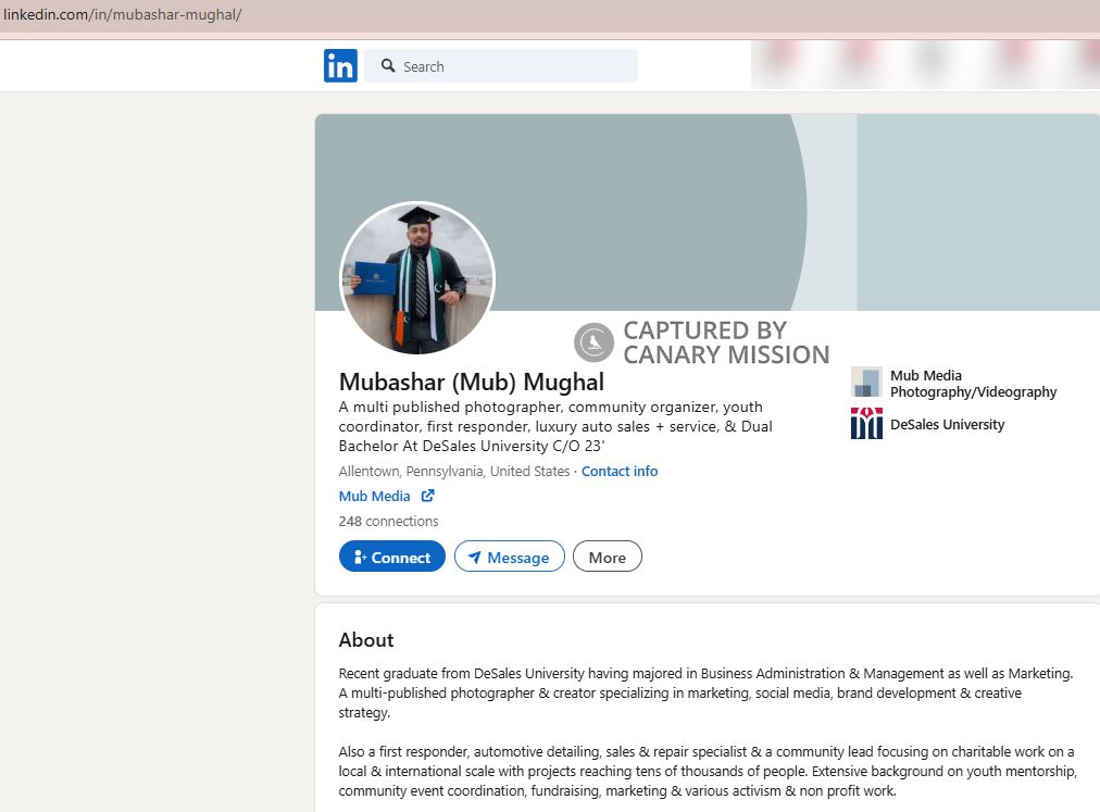 Mubashar Mughal - Canary Mission
