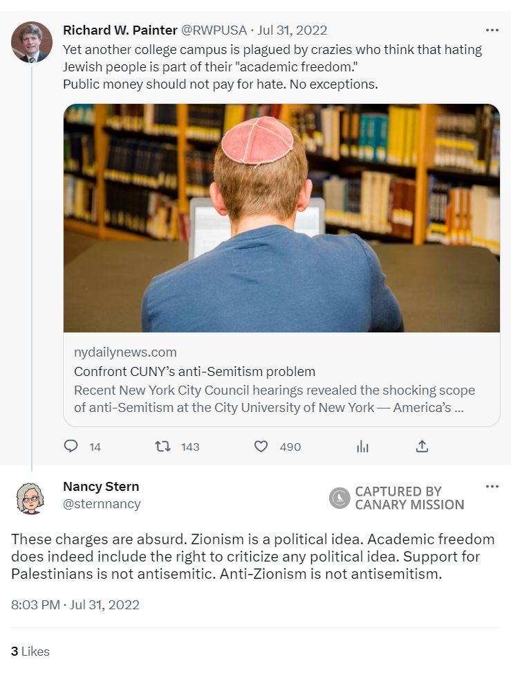 Nancy Stern - Canary Mission