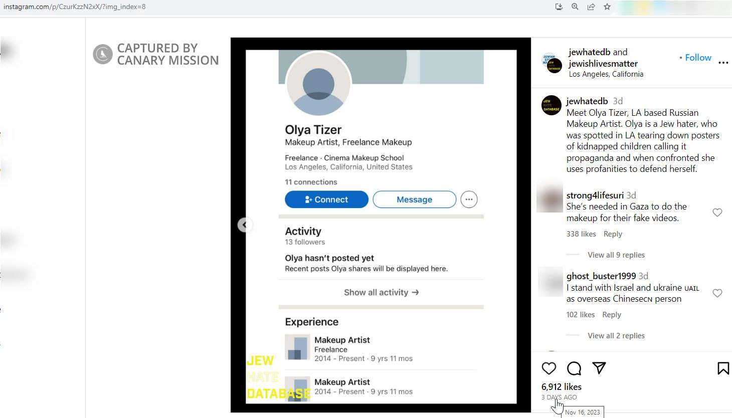 Olya Tizer - Canary Mission