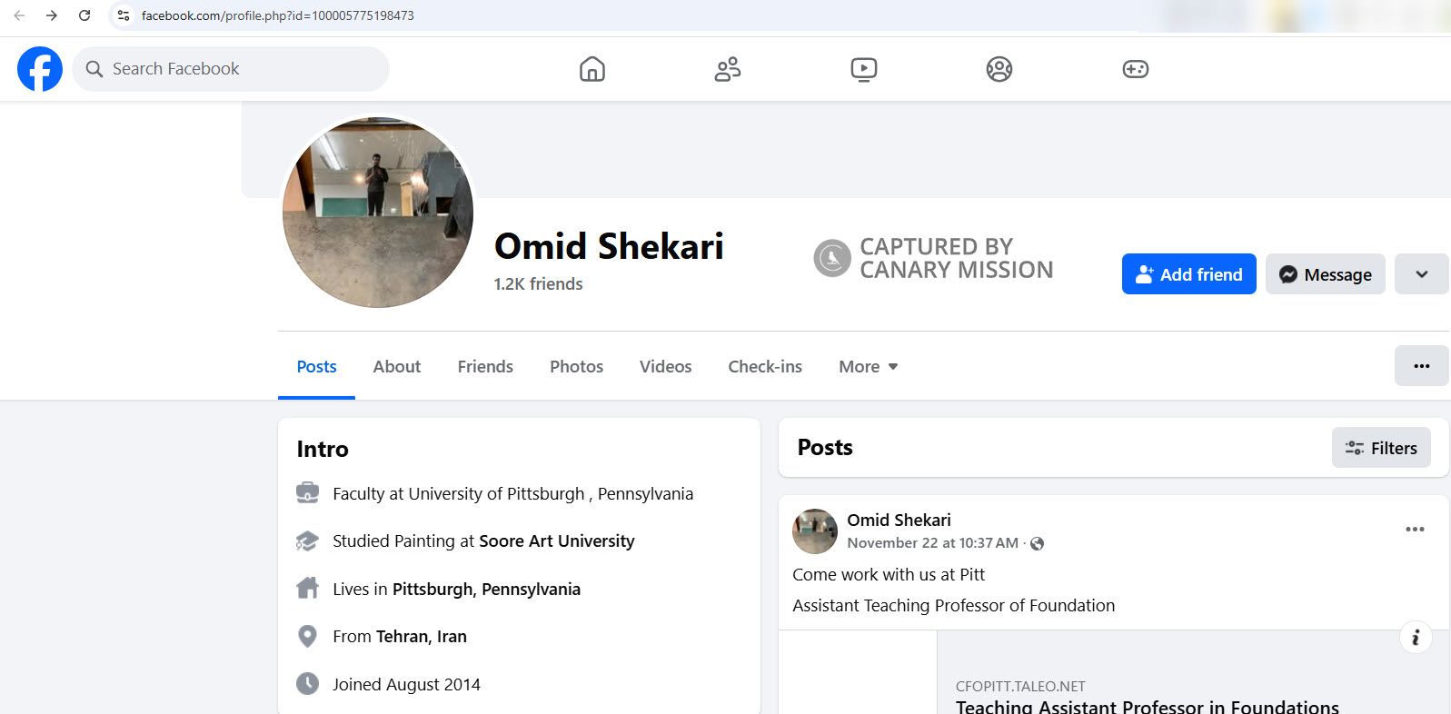 Omid Shekari - Canary Mission