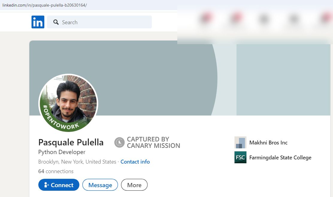 Pasquale Pulella - Canary Mission