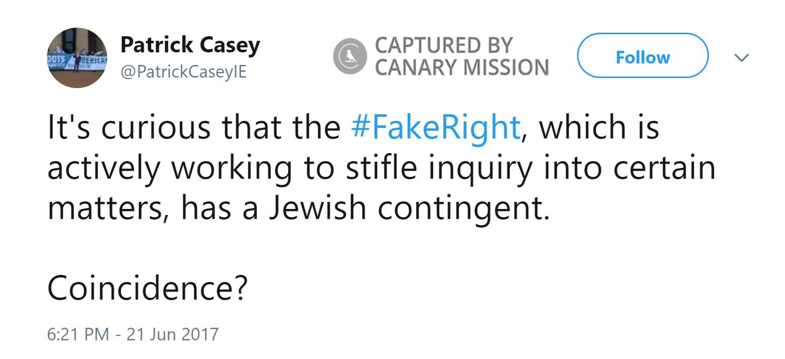 Patrick Casey - Canary Mission