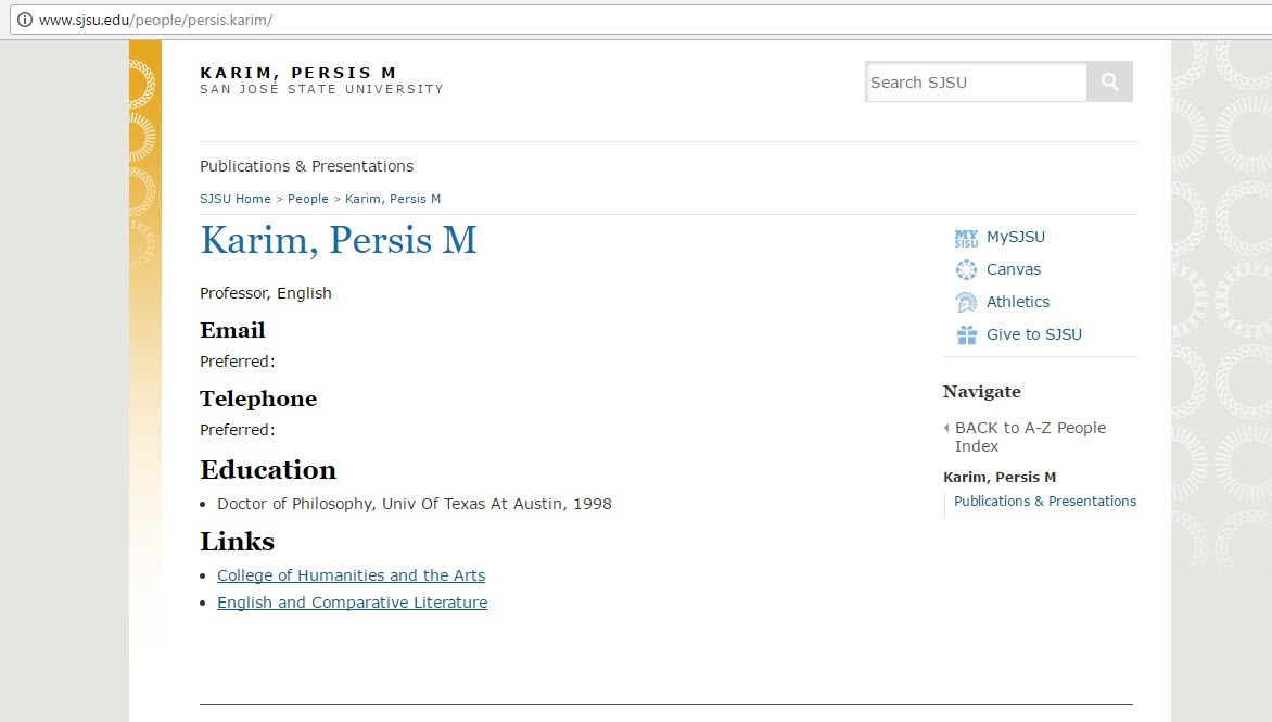 Persis Karim - Canary Mission