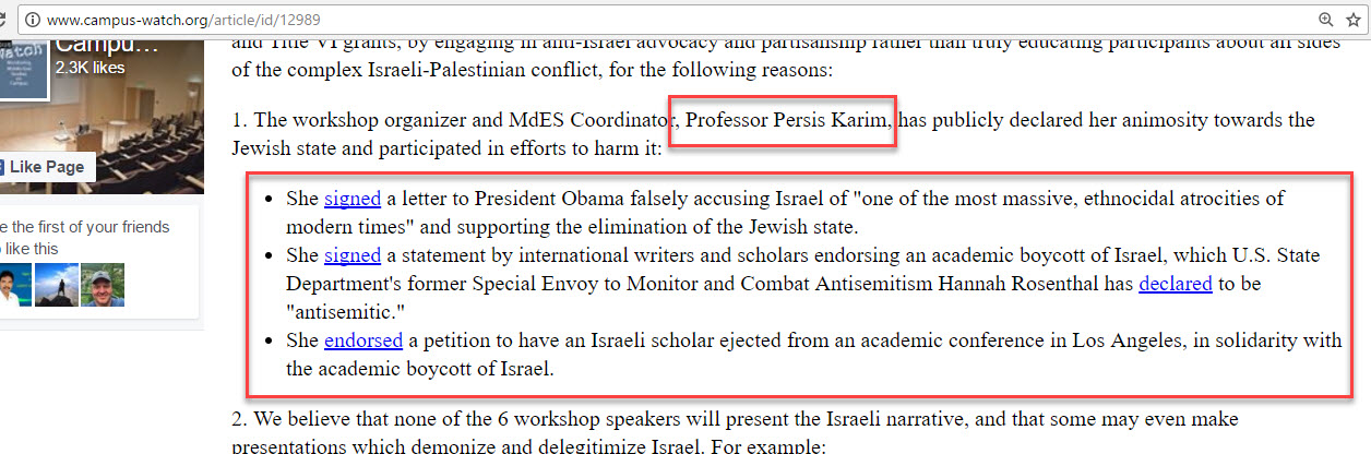 Persis Karim - Canary Mission