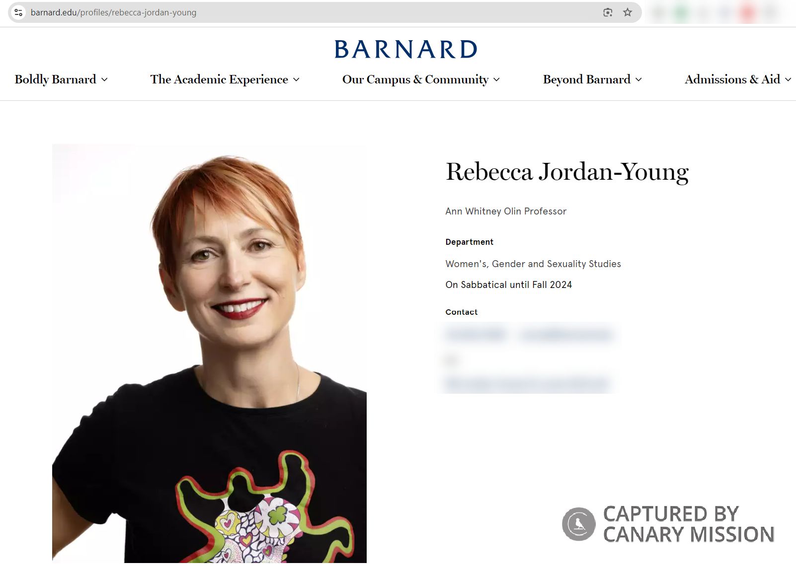 Rebecca Jordan-Young - Canary Mission