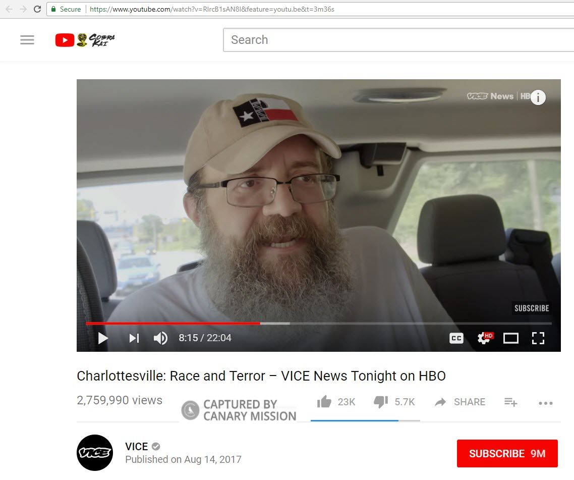 Robert Warren Ray - Canary Mission