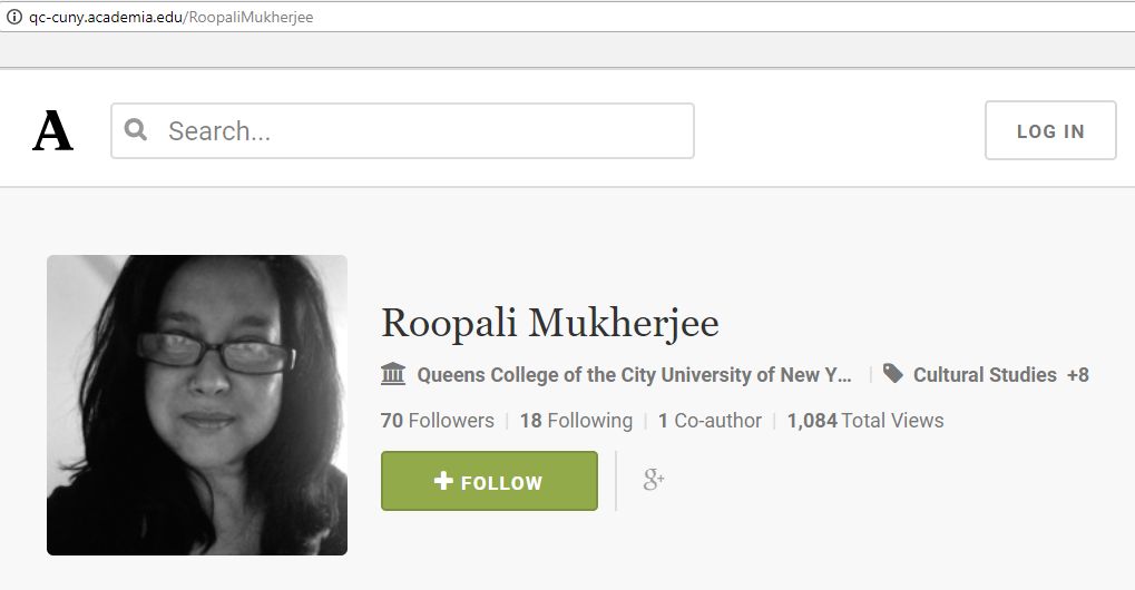 Roopali Mukherjee - Canary Mission