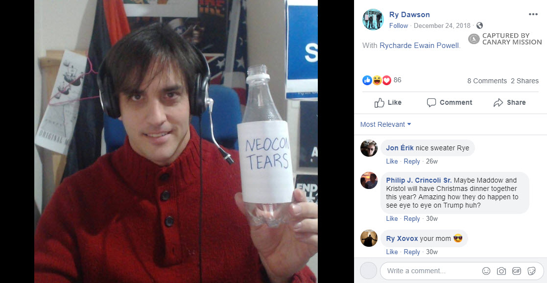 Ryan Dawson - Canary Mission