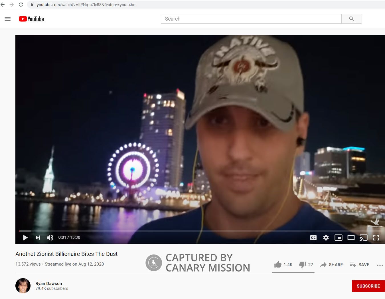 Ryan Dawson - Canary Mission