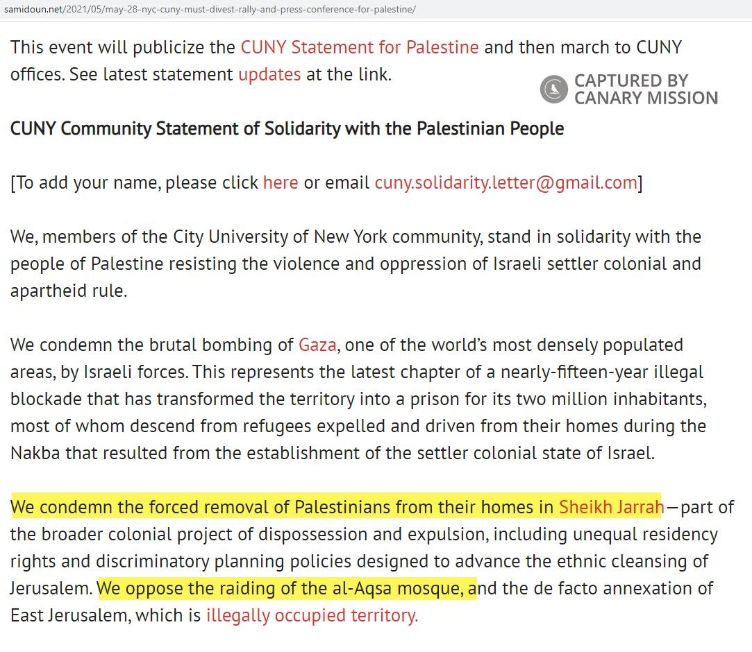 Saileen Ahmad - Canary Mission