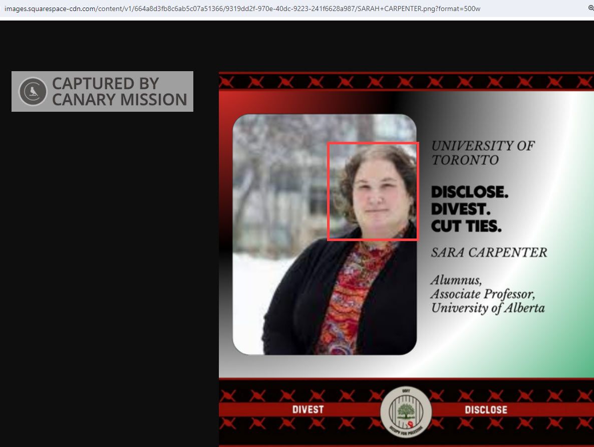 Sara Carpenter - Canary Mission