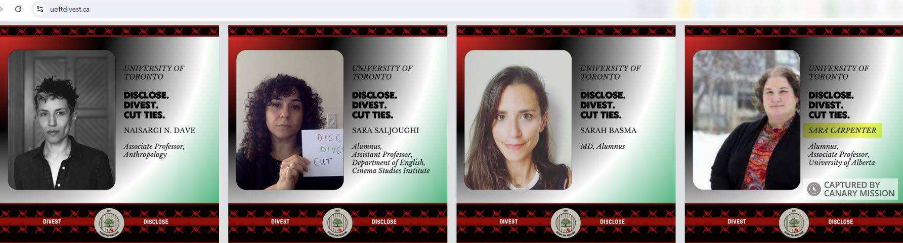 Sara Carpenter - Canary Mission