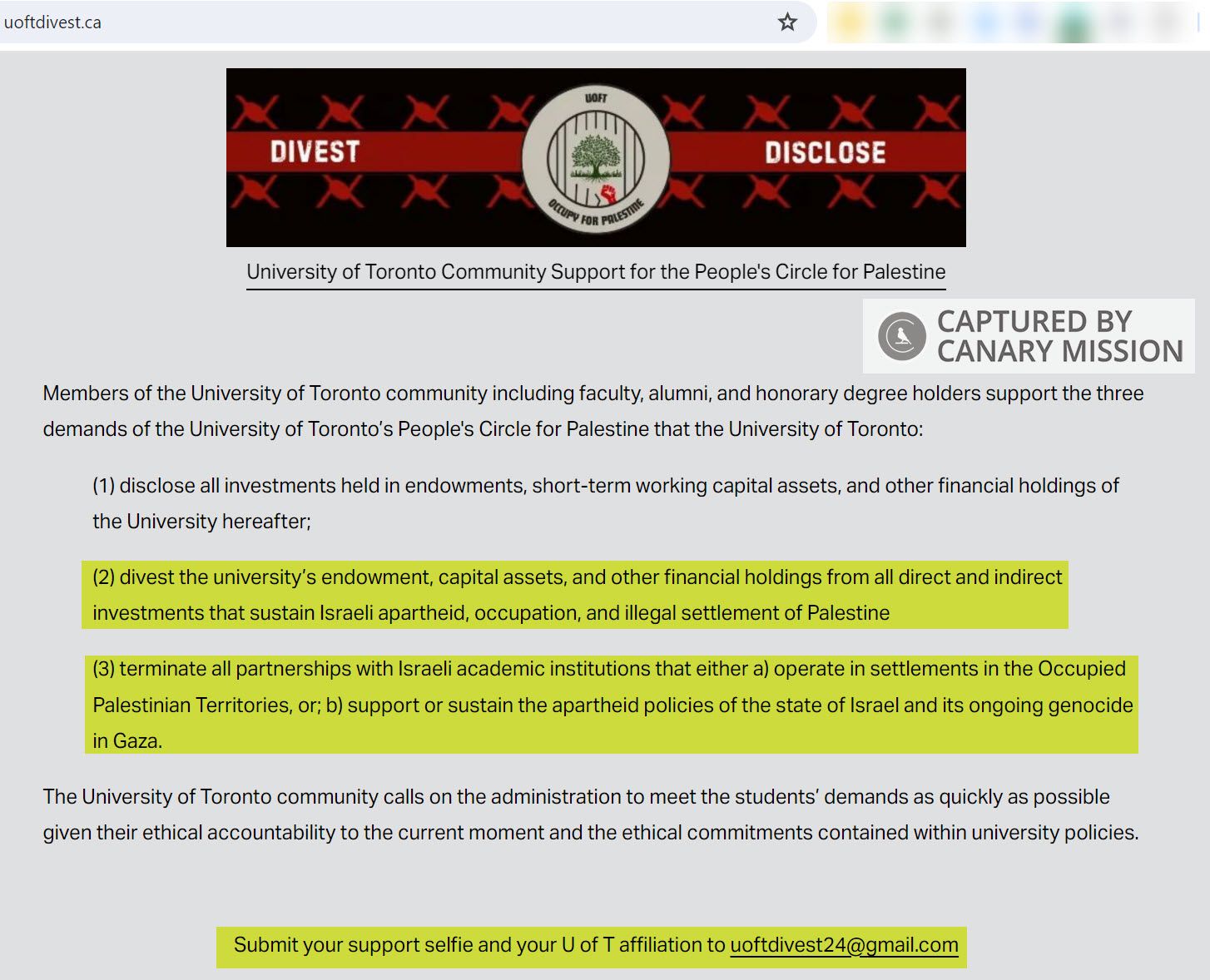 Sara Carpenter - Canary Mission