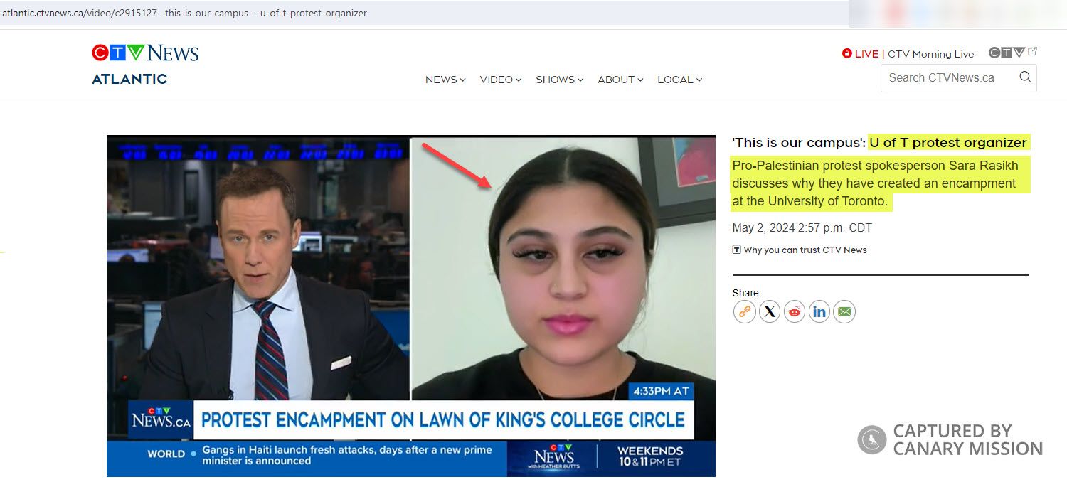 Sara Rasikh - Canary Mission