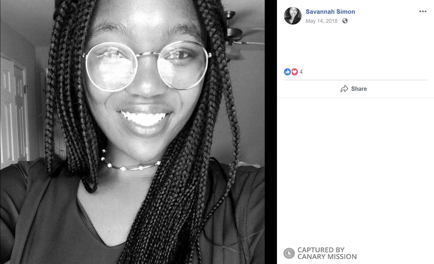 Savannah Simon - Canary Mission