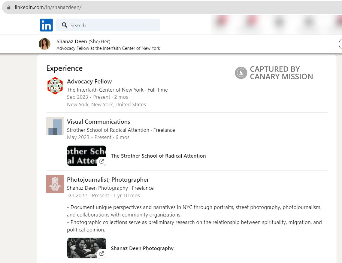 Shanaz Deen - Canary Mission