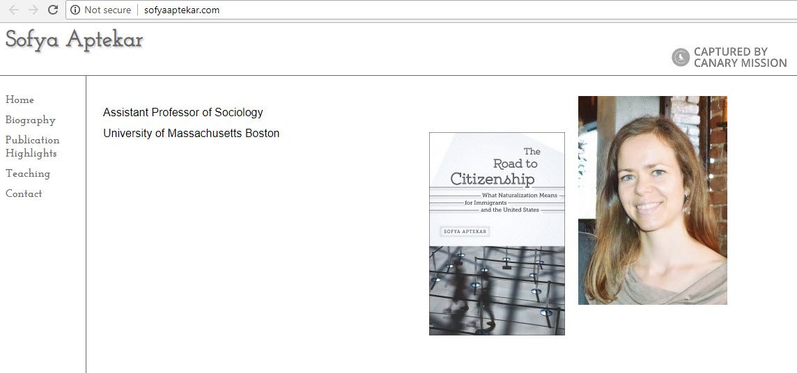 Sofya Aptekar - Canary Mission