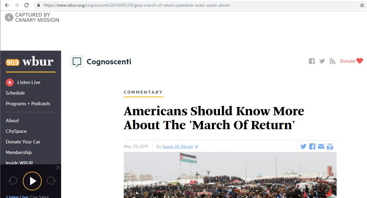 Susan Akram - Canary Mission