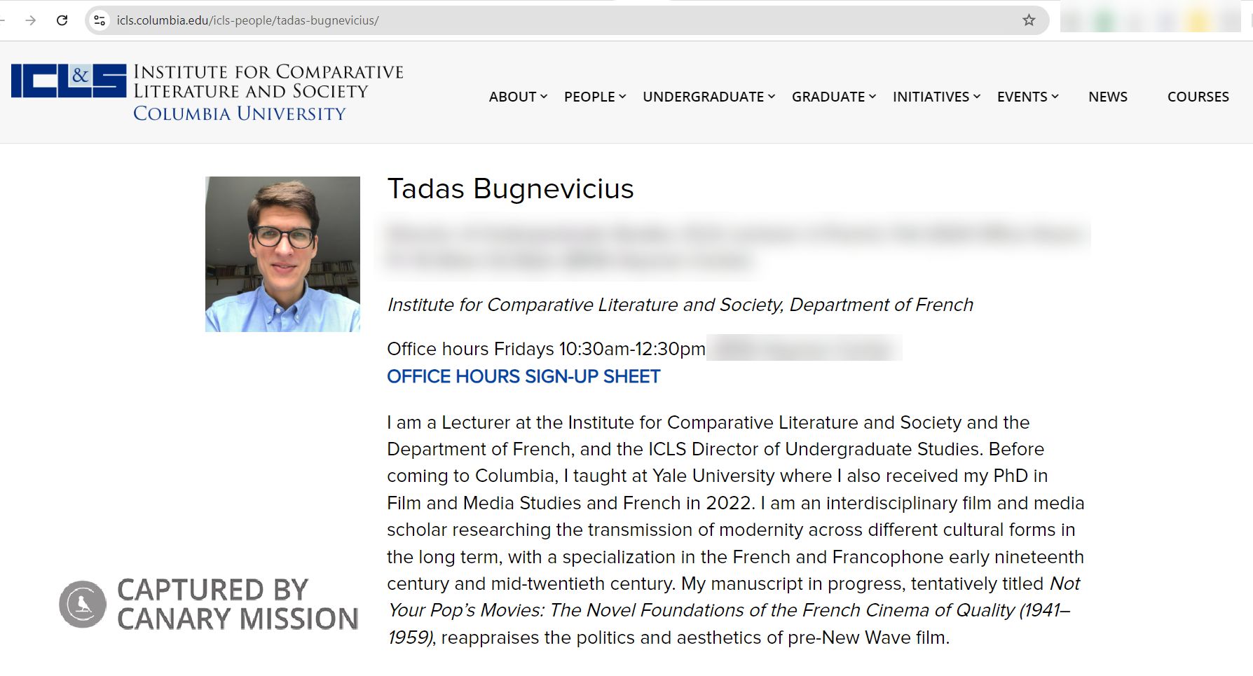 Tadas Bugnevicius - Canary Mission