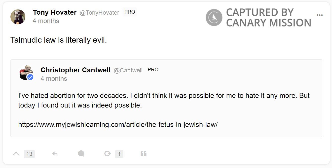 Tony Hovater - Canary Mission