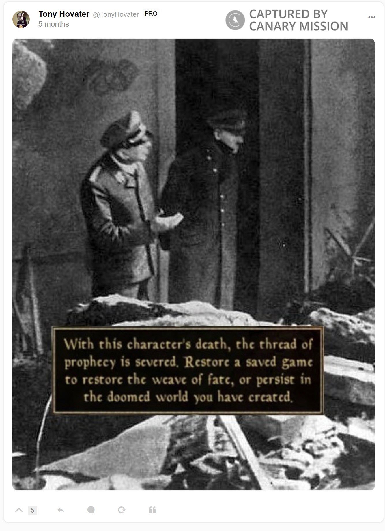 Tony Hovater - Canary Mission