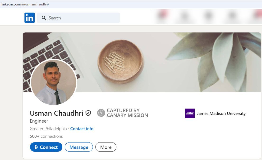 Usman Chaudhri - Canary Mission