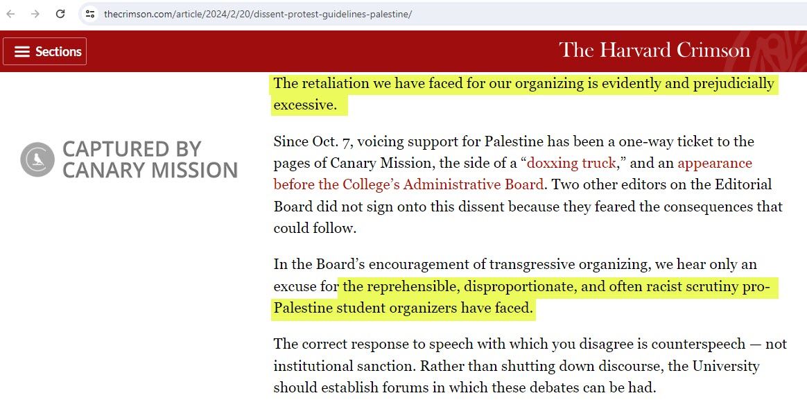 Violet Barron - Canary Mission