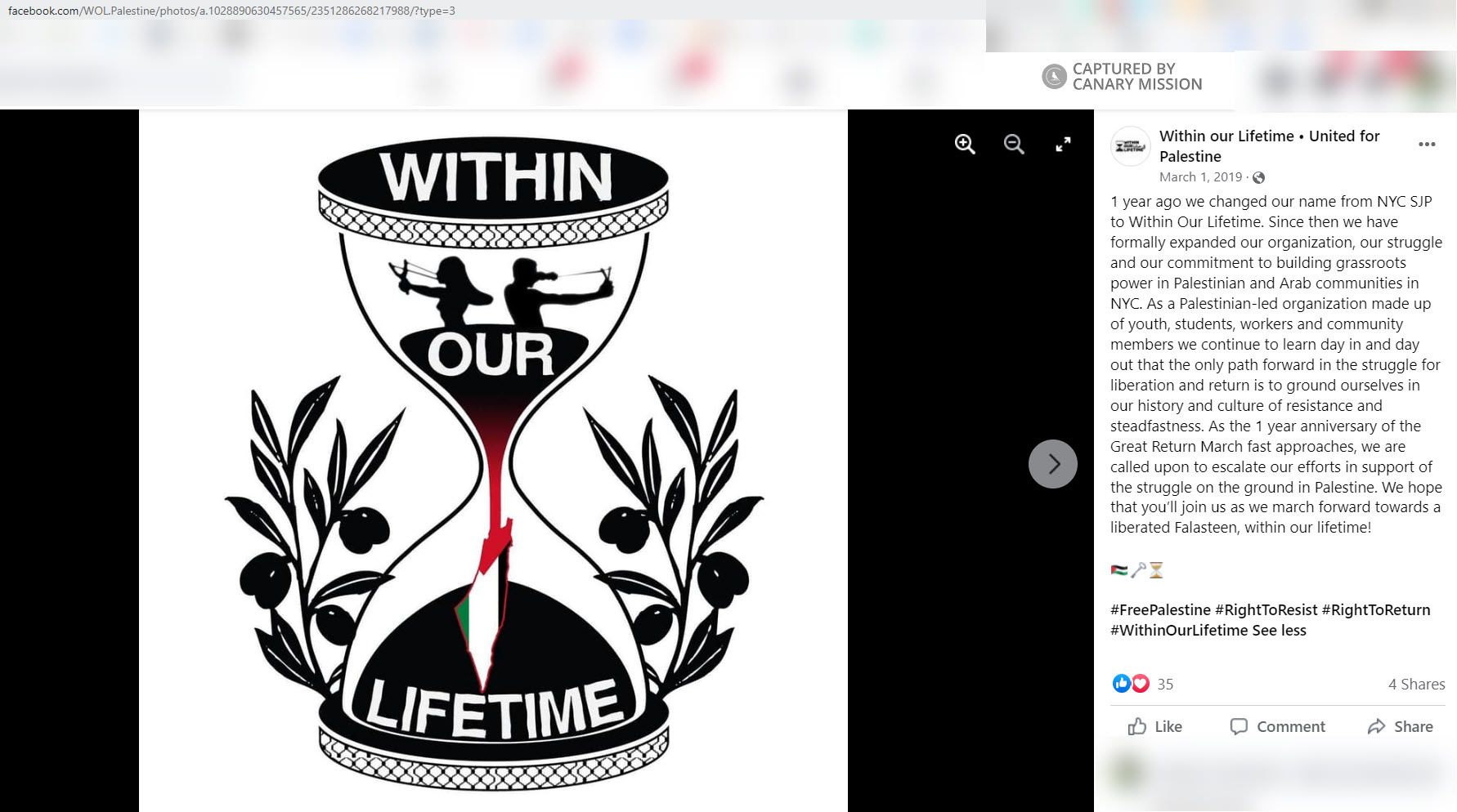 Within Our Lifetime - Canary Mission