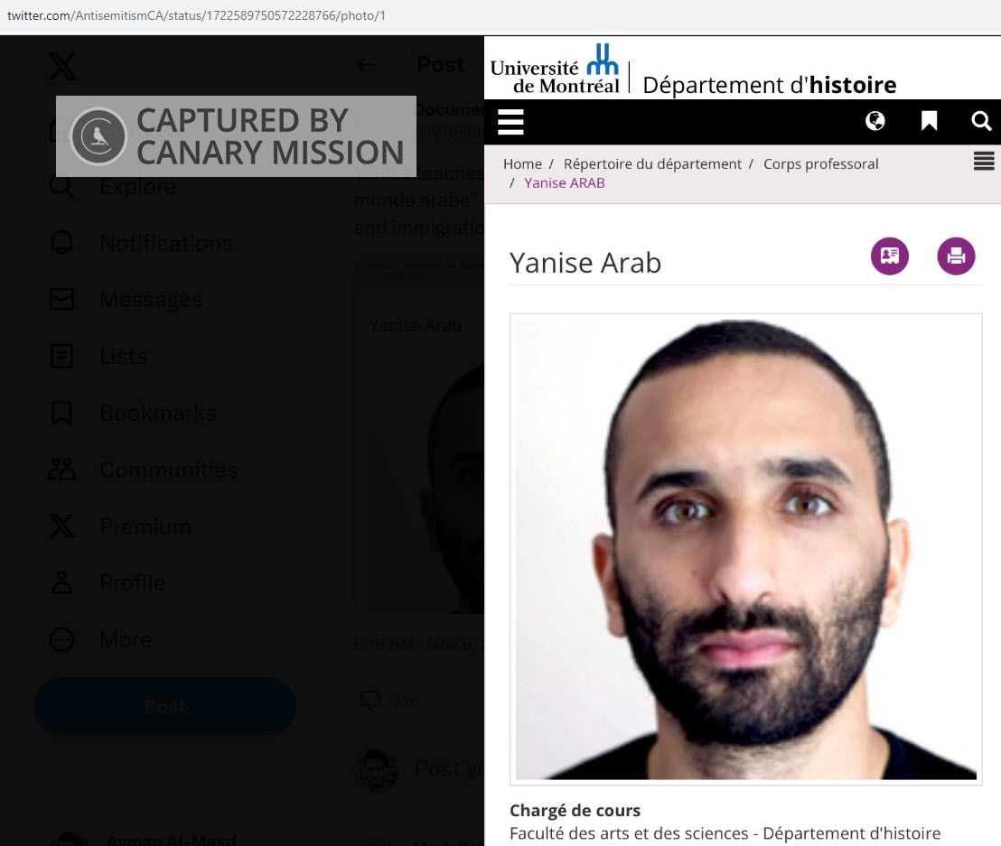 Yannis Arab - Canary Mission