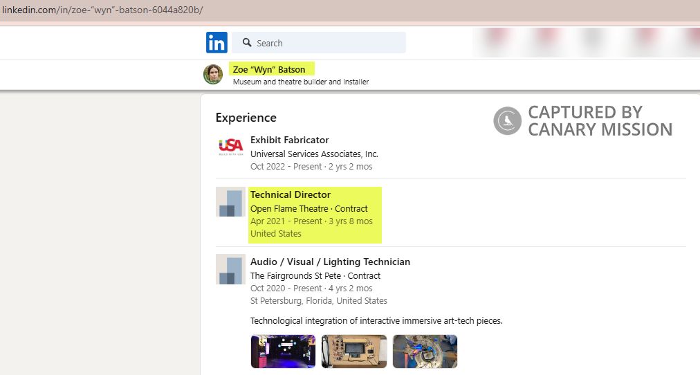 Zoe Batson - Canary Mission