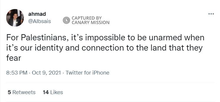 Ahmad Ibsais - Canary Mission