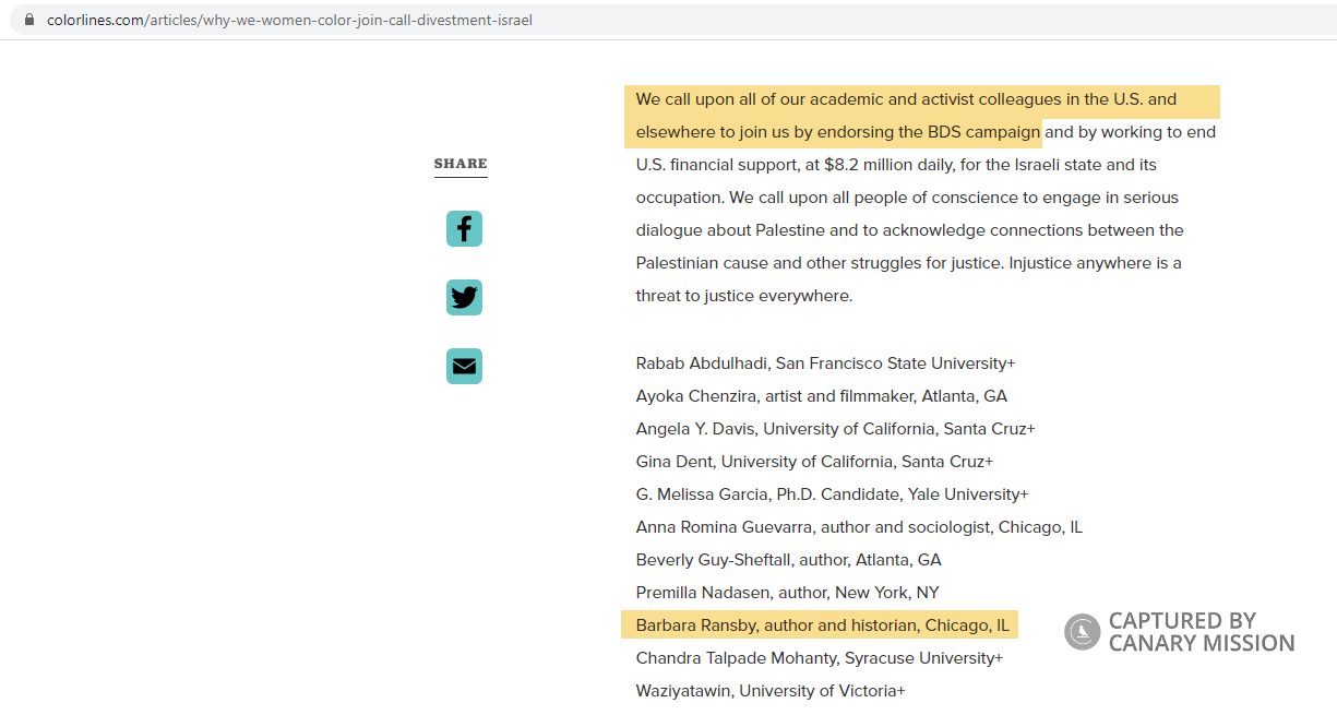 Barbara Ransby - Canary Mission