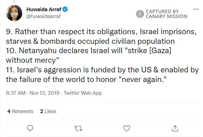 Huwaida Arraf - Canary Mission