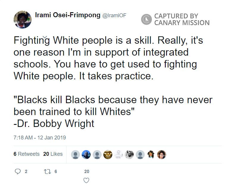 Irami Osei-Frimpong - Canary Mission