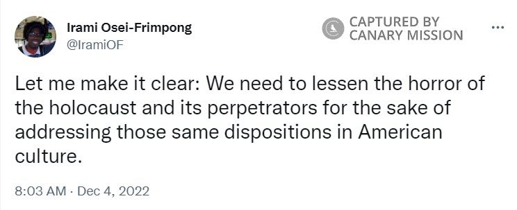 Irami Osei-Frimpong - Canary Mission